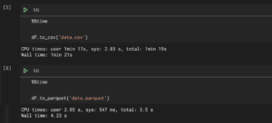 【Python】高効率でデータフレームをローカルに保存する（Pandas.DataFrame.to_parquet）
