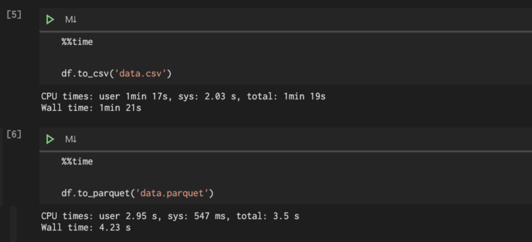 【Python】高効率でデータフレームをローカルに保存する（Pandas.DataFrame.to_parquet）